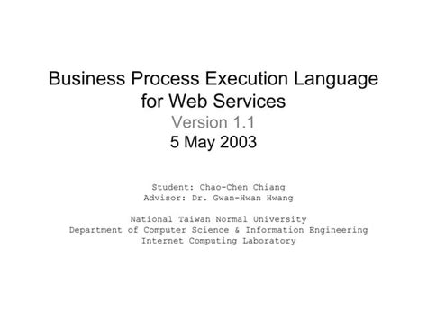 Business Process Execution Language Ppt