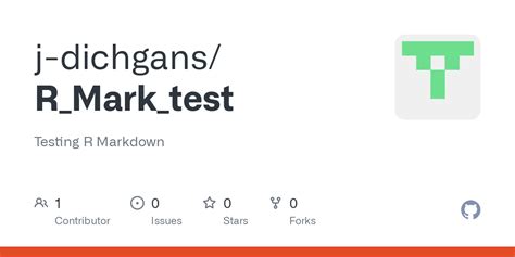 GitHub J Dichgans R Mark Test Testing R Markdown