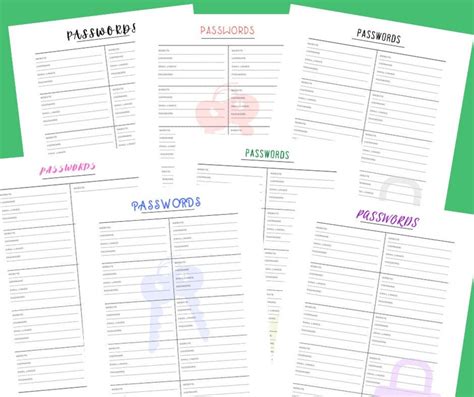 Password Organiser Password Tracker Password Book Password Keeper Password Journal Password