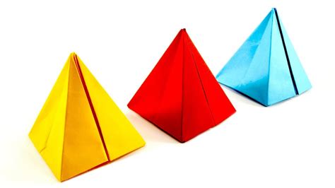 How To Make A Paper Pyramid Without Using Glue Square Pyramid Diy Easy Origami Youtube