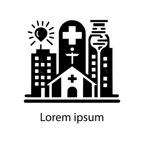 Premium Vector Black Hospital Logo On White Background