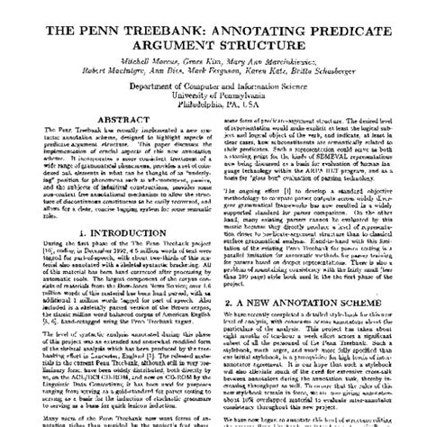 The Penn Treebank Annotating Predicate Argument Structure Acl Anthology