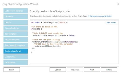 How To Drill Down To Specific Box Using Parameter In Org Chart In