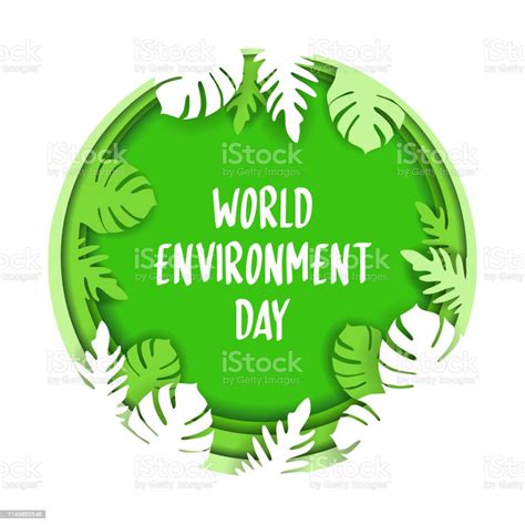 창조적 인 포스터 또는 세계 환경의 날의 배너입니다 3d 종이 컷 에코 친화적인 디자인 벡터 일러스트입니다 종이 조각 레이어
