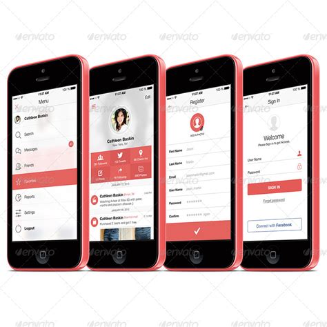 Crispy A Fresh And Flat Mobile Ui Design Web Elements Graphicriver