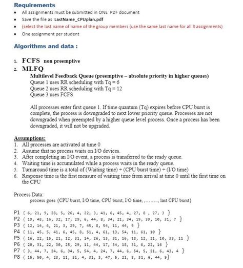 Cpu Scheduler Programming Assignment Assignment 1