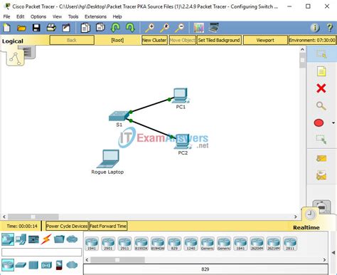 5 2 2 7 Packet Tracer Configuring Switch Port Security Instructions Answ