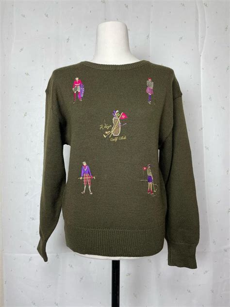 골프자수 여성 니트 헬로마켓