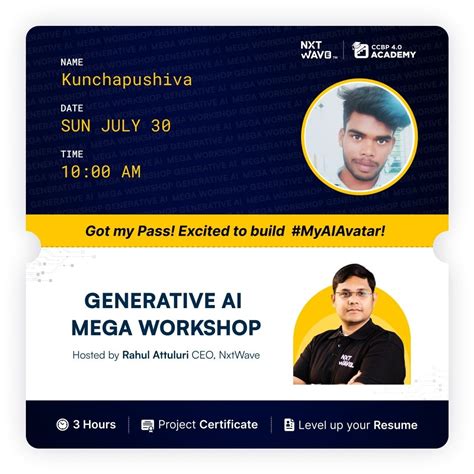 Shiva Kunchapu On Linkedin Myaiavatar Generativeai Rahulattuluri Nxtwave Rahulattuluri