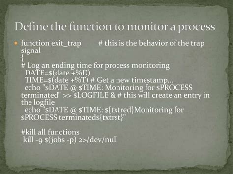 Process Monitoring In Unix Shell Scripting Pptx