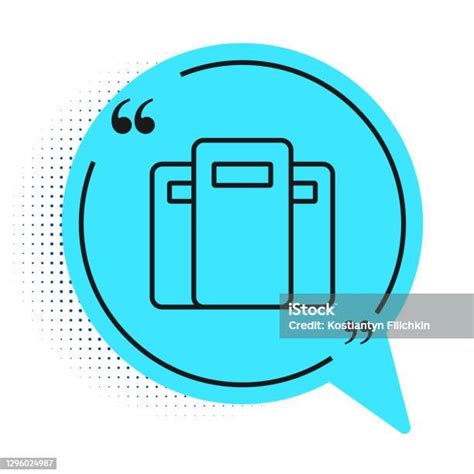 흰색 배경에 고립 된 검은 줄 경찰 폭행 방패 아이콘 파란색 음성 버블 기호입니다 벡터 개성 개념에 대한 스톡 벡터 아트 및