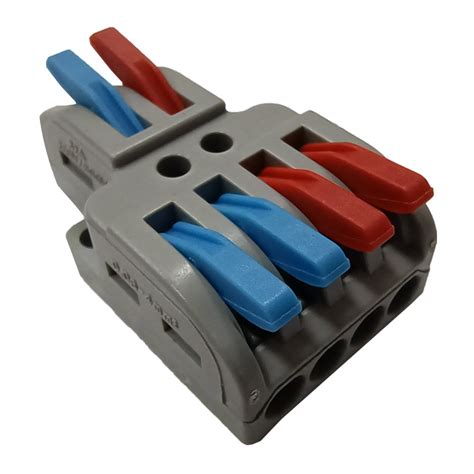 Emenda Elétrica Conector Tipo Borne 4x2 Fios Duplo 20 Peças