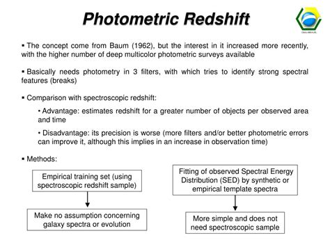 Ppt From Images To Photometric Redshifts Powerpoint Presentation Free Download Id4626719