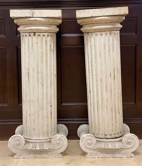 At Auction Pair Of Wood And Plaster Prop Columns
