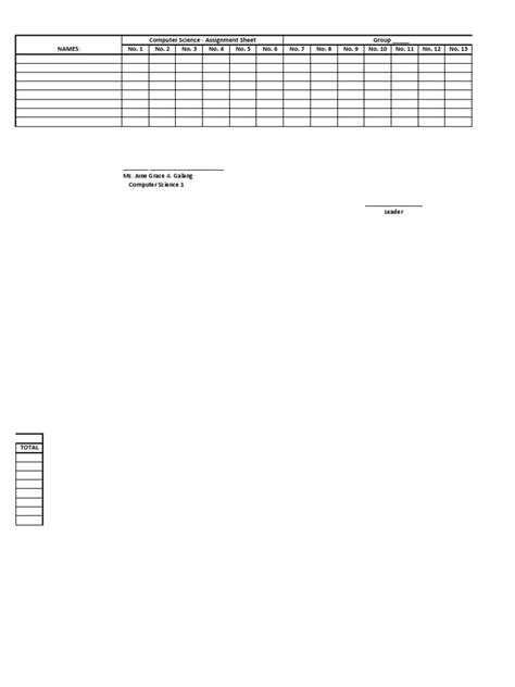 Computer Science Assignment Sheet Pdf