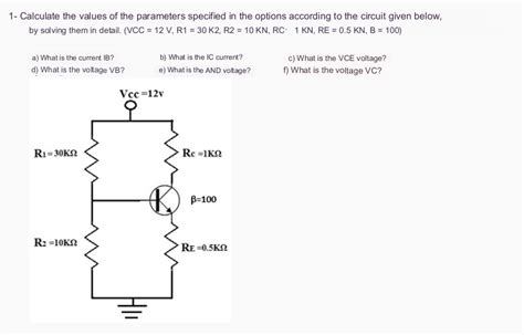 Solved Calculate The Values Of The Parameters Specified Chegg