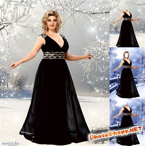 Женский шаблон Девушка в чудесном вечернем платье