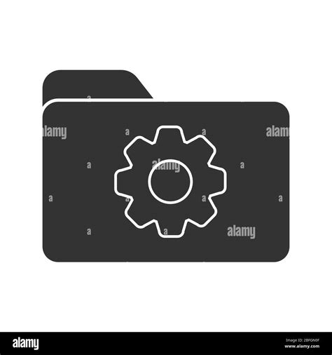 Vector Icon Of A Folder With A Gear Parameter Setting Symbol Stock