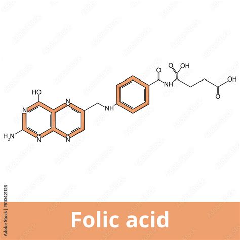Chemical Structure Of Folic Acid Also Called Pteroylglutamic Acid