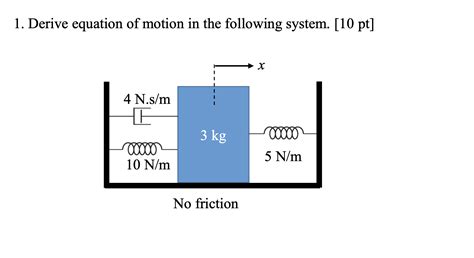 Solved 1 ﻿derive Equation Of Motion In The Following