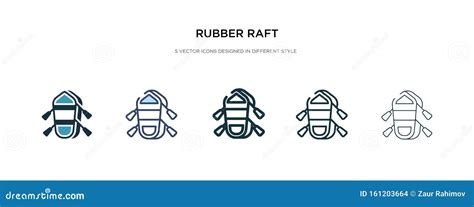 Rubber Raft Icon In Different Style Vector Illustration Two Colored And Black Rubber Raft