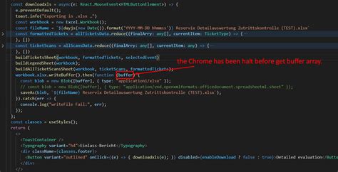 Reactjs Writebuffer Error When I Try To Download Excel File With