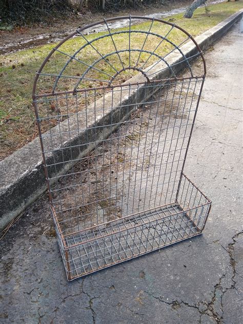 Rustic Wall Trellis Wire Planter Large Vintage Rustic Wire Wall Garden Planter Country