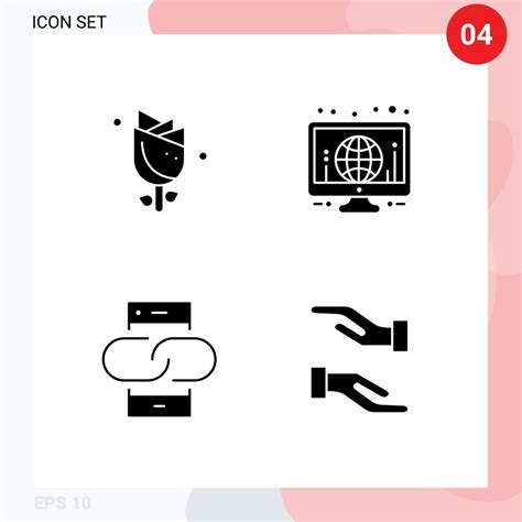 Set Of Modern Ui Icons Symbols Signs For Flower Conversation Holiday Screen Message Editable