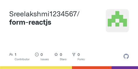 Github Sreelakshmi1234567form Reactjs