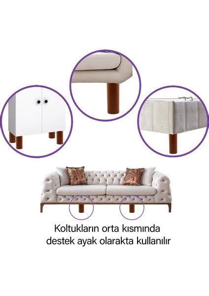 Glaswen 8 Adet Silindir Destek Ayağı 12 cm Kahverengi Sert Fiyatı