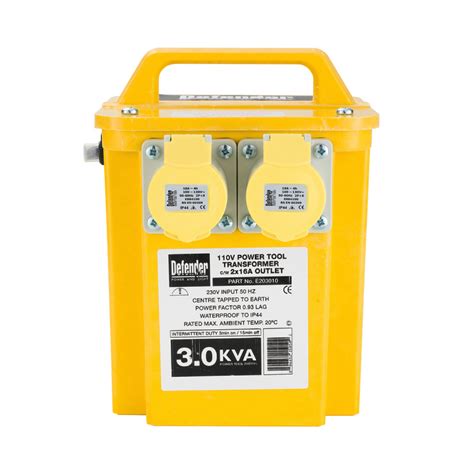 Transformer 3 3kva Dual Socket 110 Volt Uk