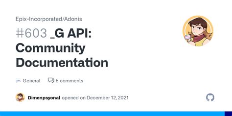 G Api Community Documentation · Epix Incorporated Adonis · Discussion 603 · Github
