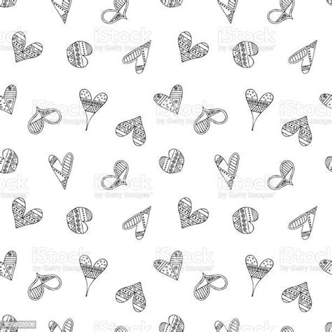 벡터 손으로 그려진된 완벽 한 패턴 장식 양식된 유치 한 마음 낙서 스타일 부족 그래픽 그림 귀여운 손 그림 낙서의 시리즈 만화 일러스트 스케치 가을에 대한 스톡 벡터 아트