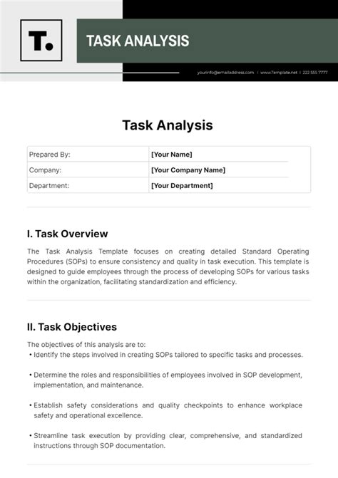 Task Analysis Template Edit Online And Download Example