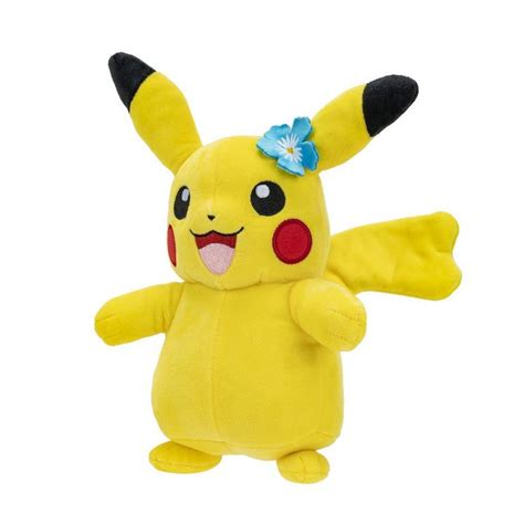 Jazwares Pokemon Pikachu 8 In Plush With Blue Flower