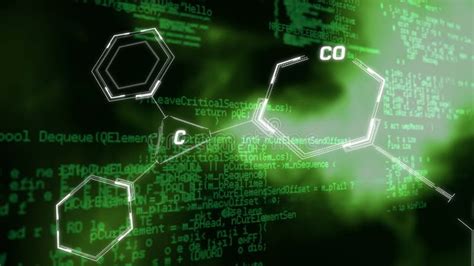 Animation Of Chemical Formulas And Data Processing In Green Digital Space Stock Footage Video