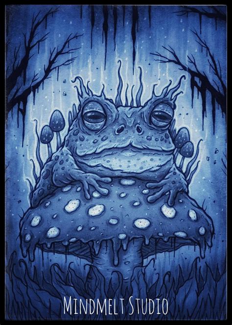 Wise Old Toad By Me Mixed Media On Toned Paper Idap