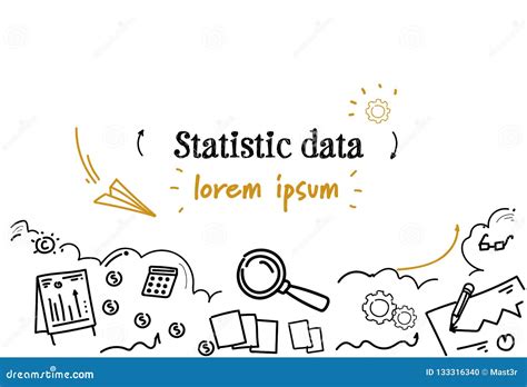 Financial Analysis Statistic Data Concept Sketch Doodle Horizontal