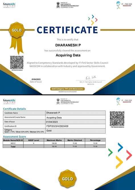 dharanesh p on linkedin dataskills certification continuouslearning nasscom futureskillsprime