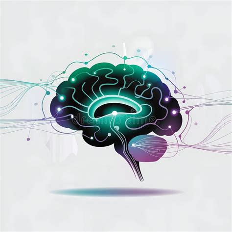 Abstract Brain Illustration With Neural Network Connections And Futuristic Gradient Colors On A