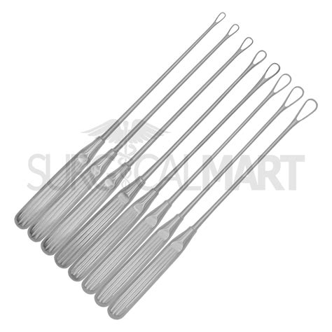 6 sims uterine curettes sharp size 0 1 2 3 4 and 5 surgical mart