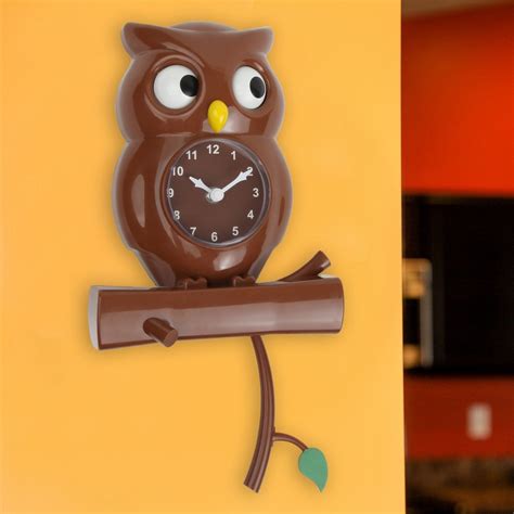Millwood Pines Pendulum Owl Clock With Revolving Eyes And Swinging Branch Wayfair Canada