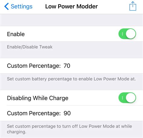 Choose When Low Power Mode Automatically Toggles On Or Off With Low Power Modder
