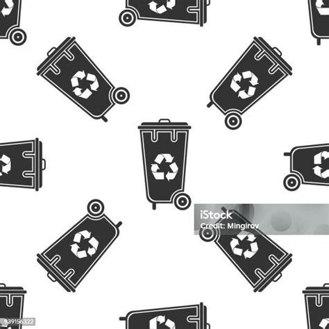 흰색 바탕에 재활용 기호 아이콘 완벽 한 패턴으로 빈 재활용 쓰레기 수 아이콘입니다 평면 디자인입니다 벡터 일러스트 레이 션 0명에 대한 스톡 벡터 아트 및 기타 이미지