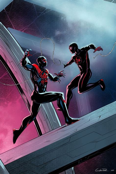 Artstation Spiderman 2099 Vs Miles Morales Miles Morales Spiderman Marvel Ultimate Spider