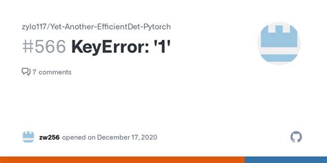 Keyerror 1 · Issue 566 · Zylo117yet Another Efficientdet Pytorch · Github