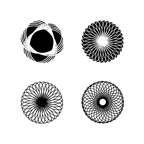 Set Of Different Linear Form Inspired By Brutalism Collection Strange Wireframes Vector 3d