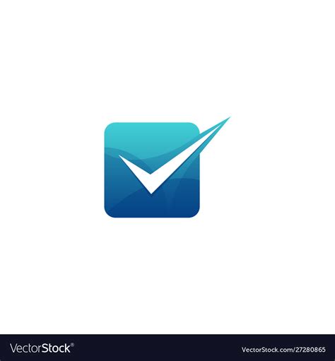 Check Mark Icon Geometry Design Template Vector Image