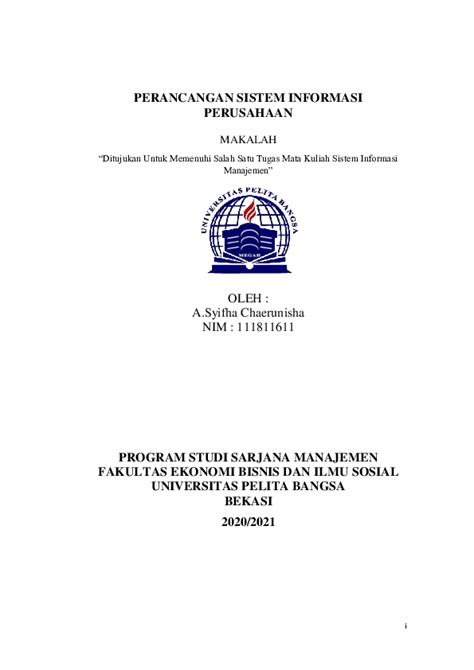 Pdf Perancangan Sistem Informasi Perusahaan