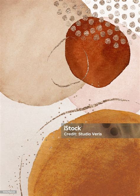 디지털 인쇄 국경 테라코타 오렌지 홍당무 핑크 아이보리 베이지 수채화 일러스트 레이 션 및 골드 요소 배경 테라코타에 대한 스톡 벡터 아트 및 기타 이미지 Istock